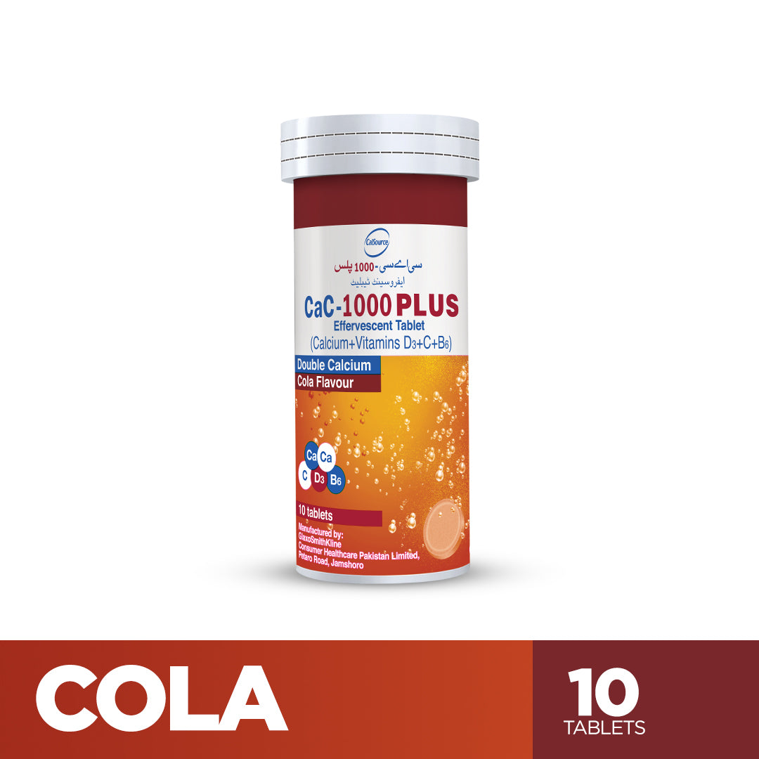 CaC 1000 Plus Effervescent Cola Flavor Tablets | Buy Online via Marham Shop