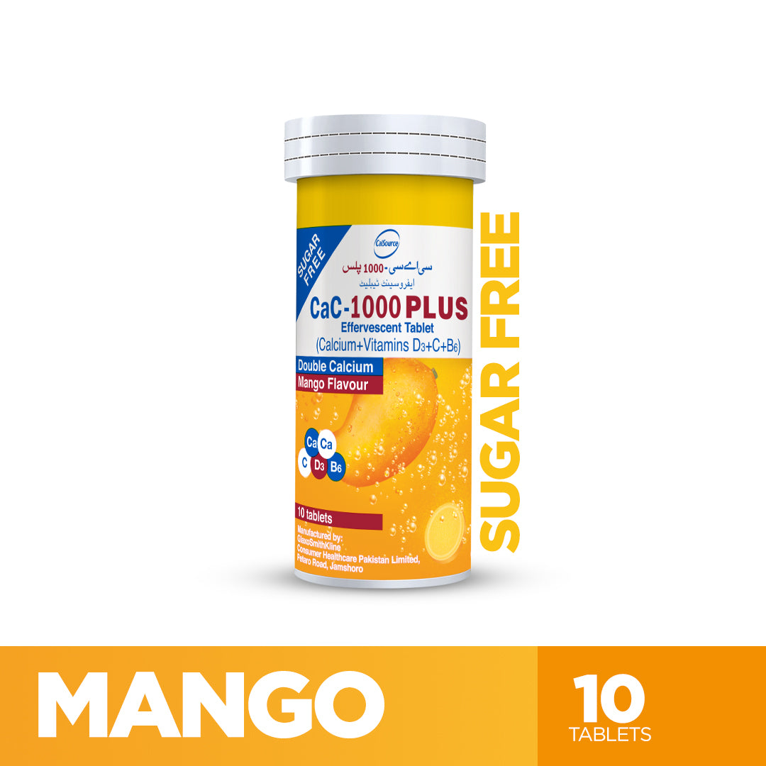 CaC 1000 Plus Effervescent Mango Flavor Tablets | Buy Online via Marham ...